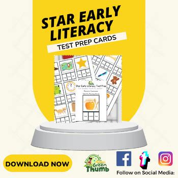 Star Early Literacy Test Prep Cards What Words Rhyme Tpt