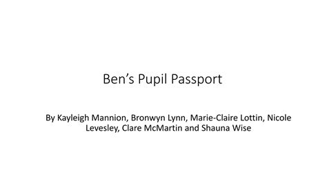 Sen Pupil Passport Ppt