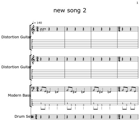 Hell Awaits Sheet Music For Distortion Guitar Modern Bass Drum Set