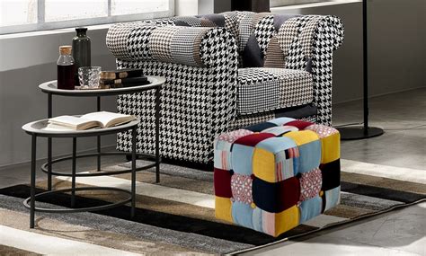 Jusquà 50 Pouf Carré Kaleidos Patchwork Groupon