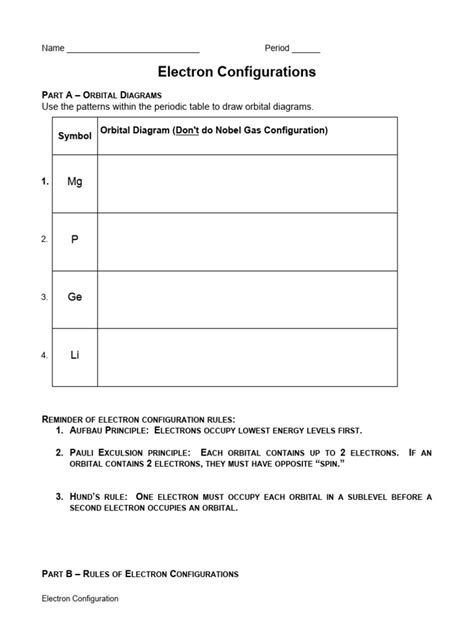 Wkst 2 Rules And Orbital Notation Electron Configuration Worksheet 2