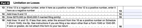 Irs Form 461 Instructions Limitation On Business Losses