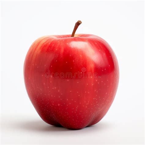 Vibrant Red Apple On White Background Tonal Sharpness 8k Resolution