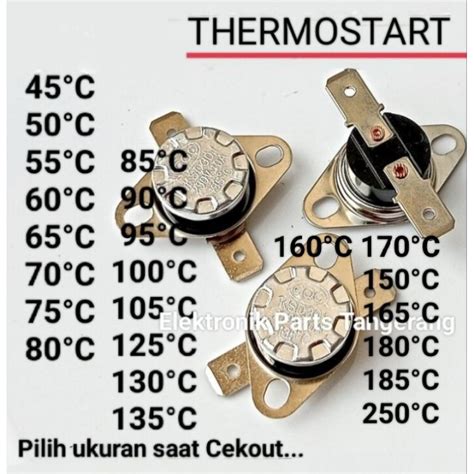 Jual Thermostart 45°c Sampai 250°c 10a 250v Thermostart 45c 50c 55c 60c