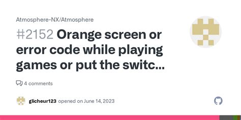 Orange Screen Or Error Code While Playing Games Or Put The Switch In