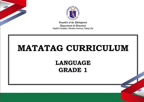 Grade 1 Matatag Language Curriculum Guide The Deped Teachers Club