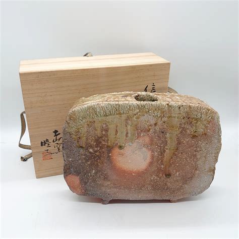 Yahooオークション 杉本睦子 睦子作 土山窯 信楽焼 扁壺花入 壷 花