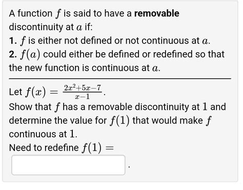 Solved A Function F Is Said To Have A Removable