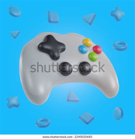 3d Realistic Game Controller Geometric Shapes Stock Vector Royalty