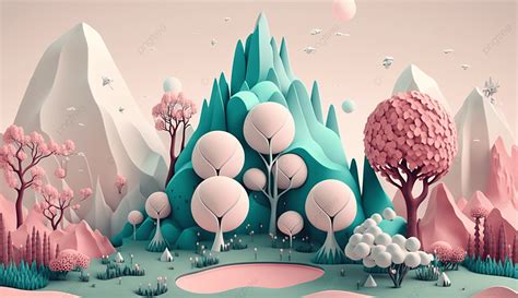 컬러 나무 산 자연 풍경 장식 일러스트 포스터 배경 자연 자연을 자연의 배경 일러스트 및 사진 무료 다운로드 Pngtree