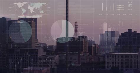 Animation Of Statistical Data Processing Against Aerial View Of