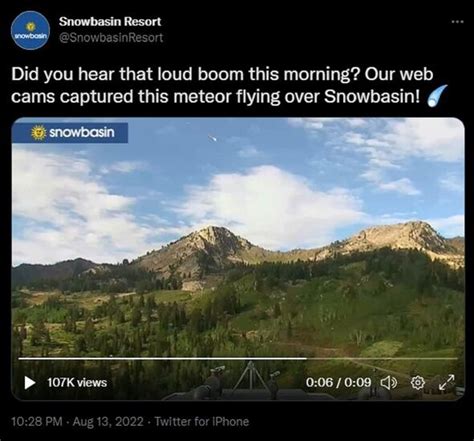 Meteor Sighting Space Rock That Caused ‘loud Boom Over Utah Caught On