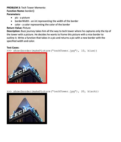 SOLVED Texts This Is Python PROBLEM 3 Tech Tower Memento Function
