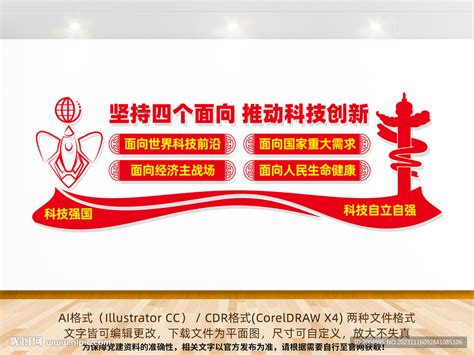 科技创新四个面向文化墙设计图展板模板广告设计设计图库昵图网