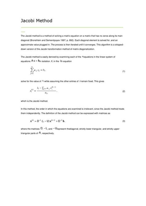 Jacobi Method