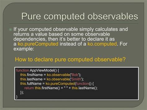 knockoutjs part 3 computed observables pptx programming languages computing