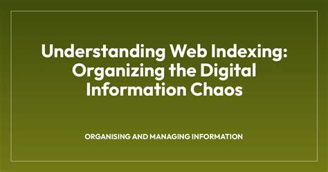 understanding web indexing organizing the digital information chaos