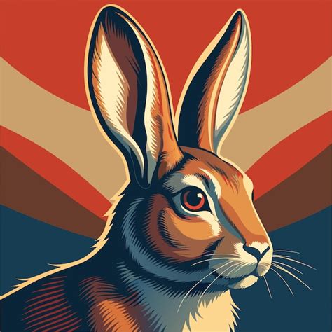 A Poster For A Rabbit Called A Rabbit With A Red Eye Premium Ai