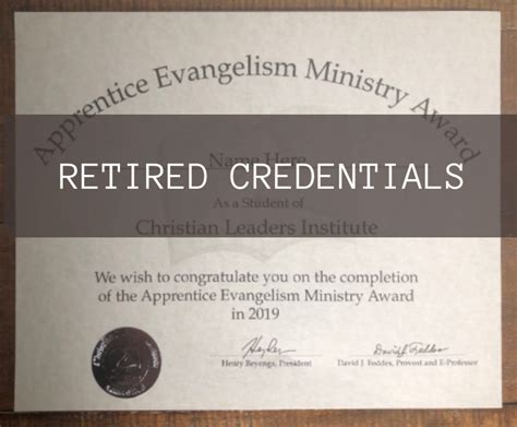 Retired Credential Tier 3 Christian Leaders Ministries