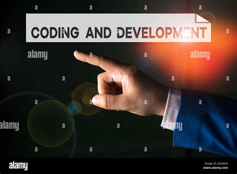 Writing Note Showing Coding And Development Business Concept For