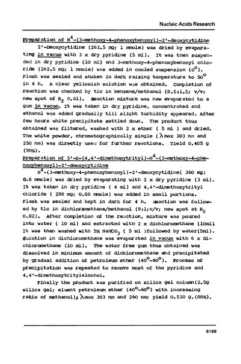 Improved Synthesis Of Oligodeoxyribonucleotide Using 3 Methoxy 4