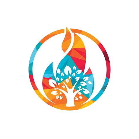 Premium Vector Fire Tree Vector Logo Design Template