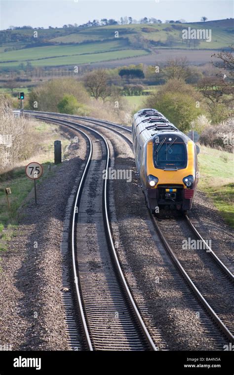 The Chiltern Main Line Railway South Of Leamington Spa Looking South