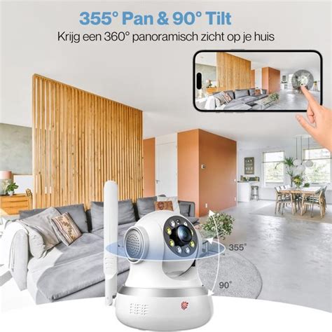 Beveiligingscamera 4g Lte Indoor Bewakingscamera Met Simkaart Ptz Ip Camera Bol