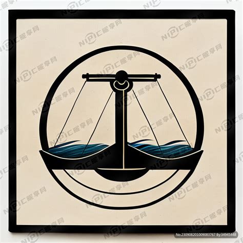 Ai创作图海和天秤的公司简笔画标志 昵图网