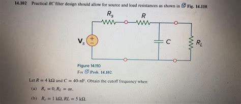 Solved 14 102 Practical RC Filter Design Should Allow For Chegg Com