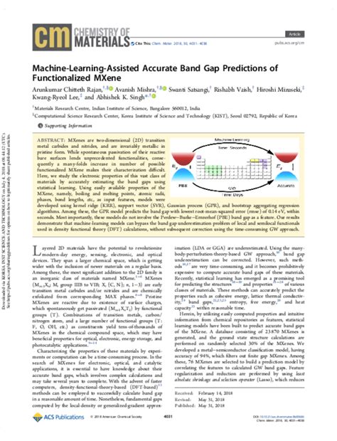 Pdf Machine Learning Assisted Accurate Band Gap Predictions Of