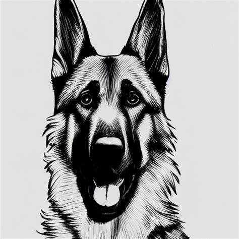German Shepherd Line Art · Creative Fabrica