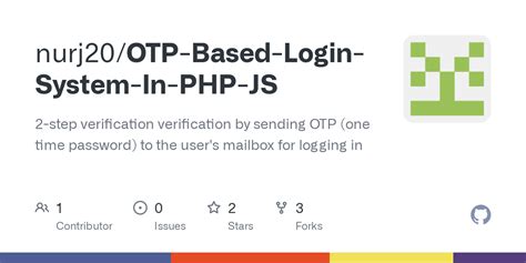 Github Nurj Otp Based Login System In Php Js Step Verification