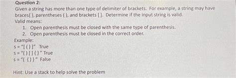 Solved Given A String Has More Than One Type Of Delimiter Of
