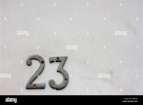 House Number On A White Front Door Stock Photo Alamy
