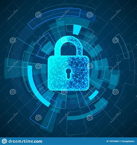Polygonal Lock Design Digital Data Protect Or Secure Concept Security