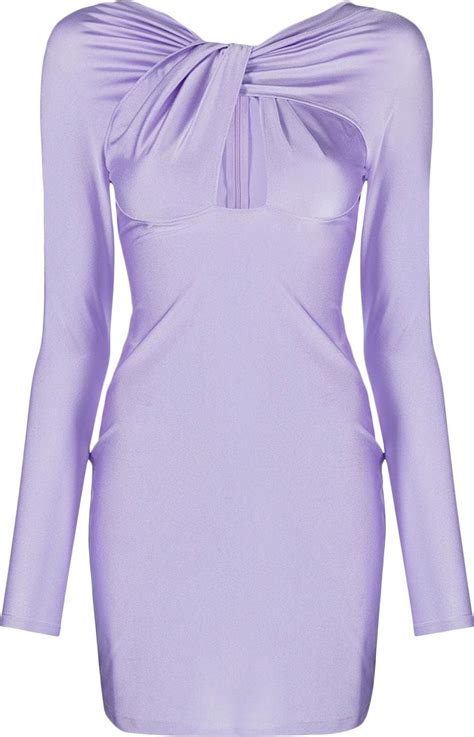 Buy Coperni Twisted Cut Out Jersey Dress Lilac Copjs18545 Lila Goat