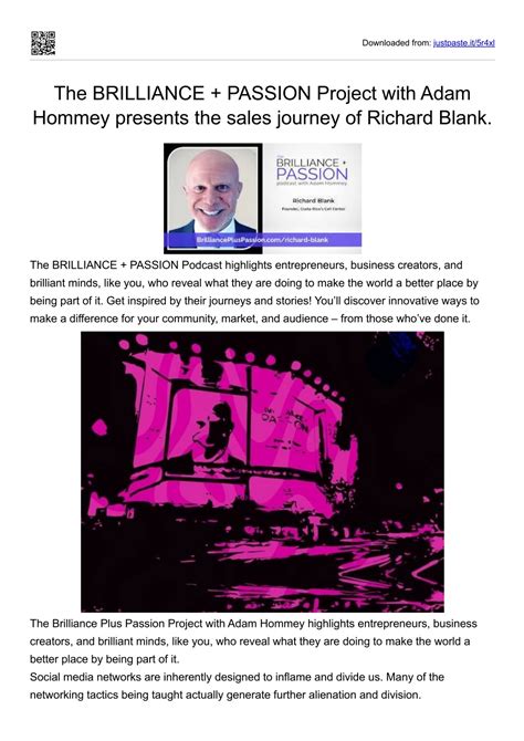 Ppt The Brilliance Passion Project With Adam Hommey Presents The