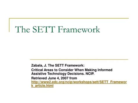 Ppt The Sett Framework Powerpoint Presentation Free Download Id