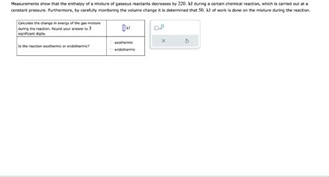 Solved Measurements Show That The Enthalpy Of A Mixture Of Chegg