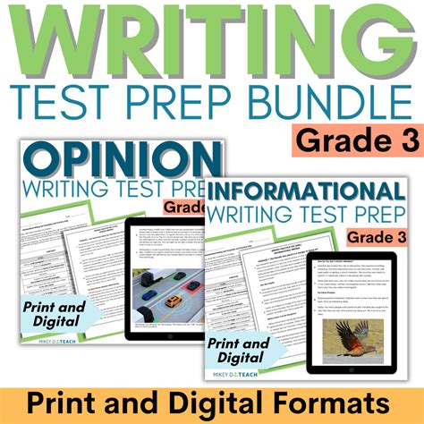 3rd Grade Informational And Opinion Essay Writing Grade 3 Writing Test Prep Practice Prompts