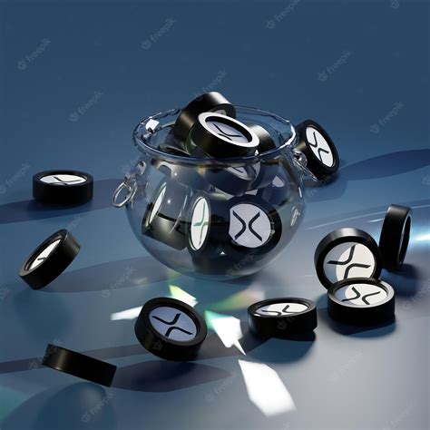 premium photo 3d rendering of xrp xrp coin icon in a pot