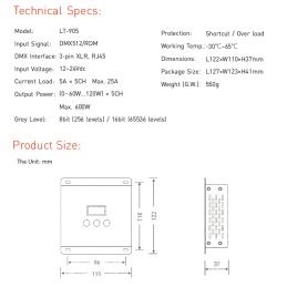 LTECH Led DMX512 Decoder Controller LT 905