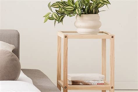 아씨방가구 무료배송and당일출고 네오 강화유리 원목선반 사이드테이블 침대협탁틈새선반 위시버킷