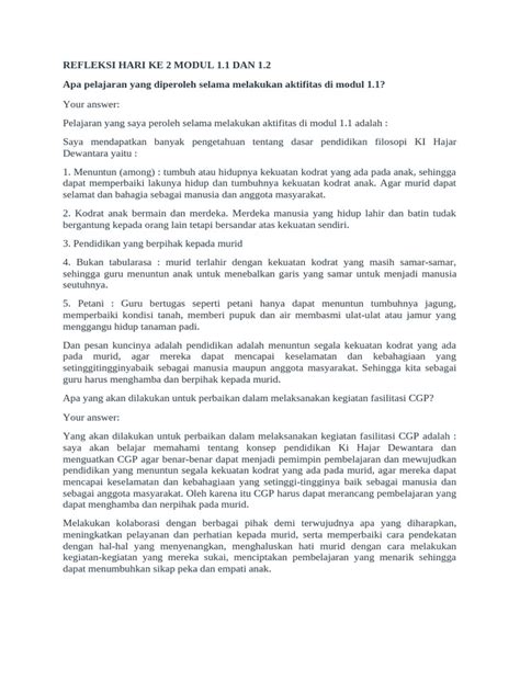 Refleksi Selama Pembekalan Cpp Pdf