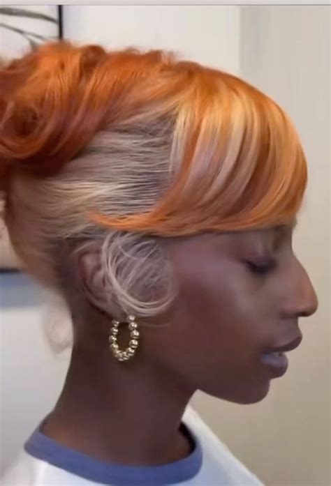Orange And Blonde Skunk Stripe Hair Ginger Hair Blonde Skunk Stripe