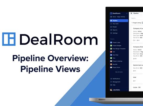Pipeline View Tab Dealroom Tutorial Videos