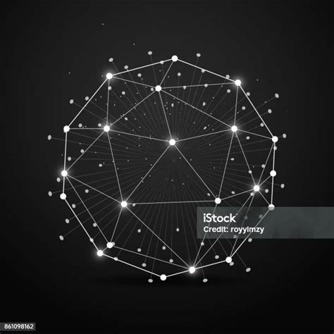 점과 곡선 영역 와이어 프레임 기술 감각 추상적인 그림을 건설 한다 3차원 형태에 대한 스톡 벡터 아트 및 기타 이미지 3차원 형태 개념 개념과 주제 Istock