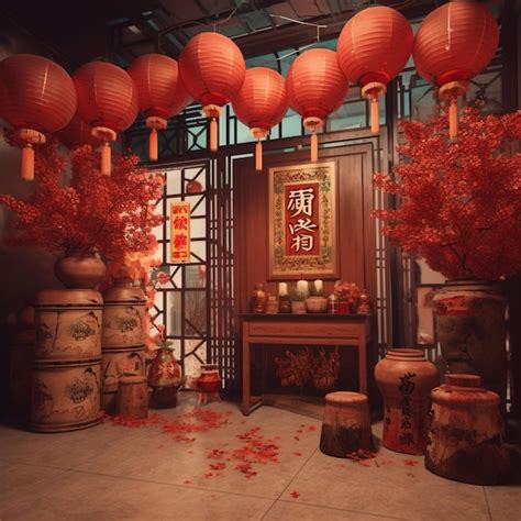 Chinese New Year Decorations High Quality 4k Ult Premium Ai Generated