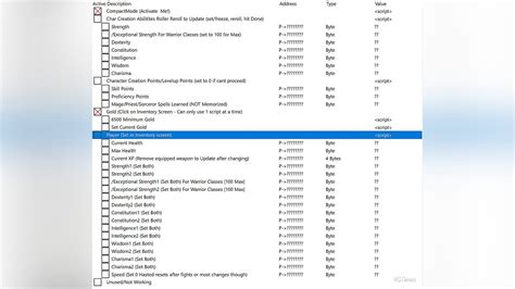 Baldurs Gate Enhanced Edition — Таблица для Cheat Engine Upd 2401